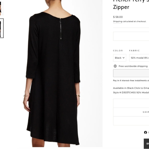 Laila Jayde | Dresses | Laila Jayde French Terry 34 Sleeve Dress With ...